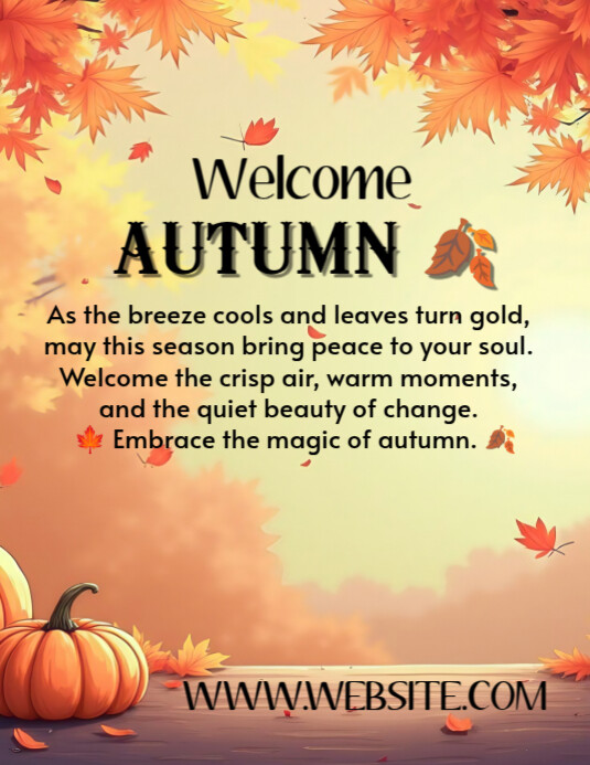 Joyful Welcome Autumn Flyer Flyer (us Letter) Template | PosterMyWall