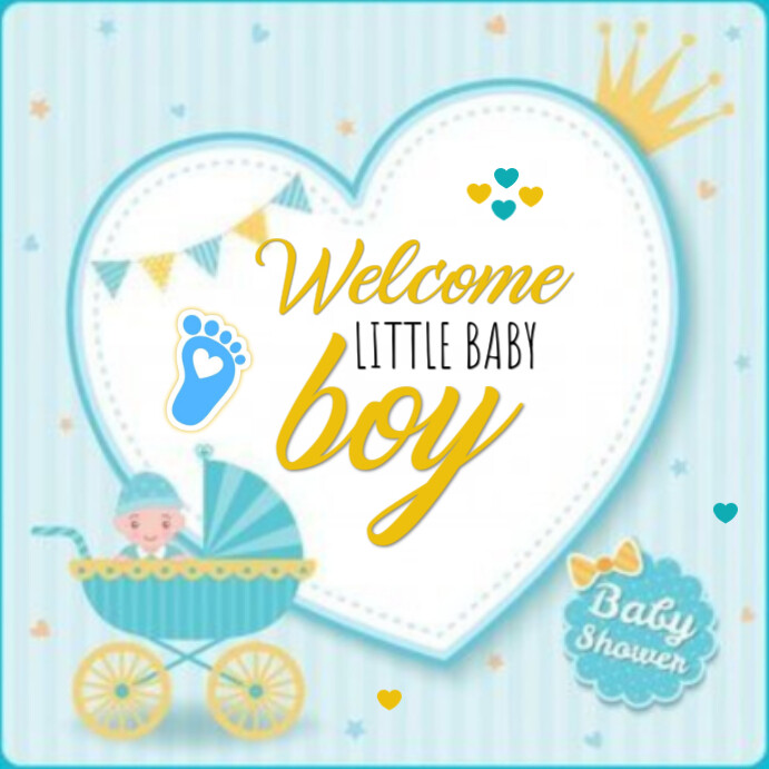 Modèle Joyful Welcome Little Boy/ Baby Shower Instagram Post | PosterMyWall