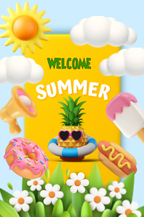 Joyful Welcome Summer Poster Template | PosterMyWall
