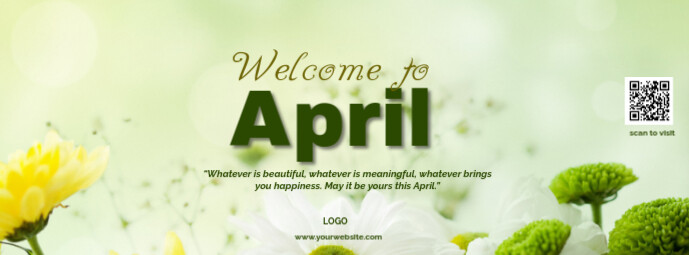 Joyful Welcome To April Banner Blessing Facebook Group Cover Photo ...