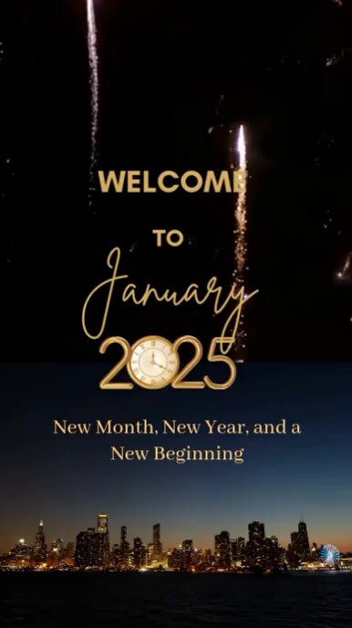Joyful Welcome To January 2025 Digital Display (9:16) Template ...