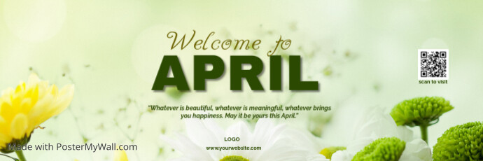 Joyful Welcome To March Happy New Month Twitter Banner Template ...