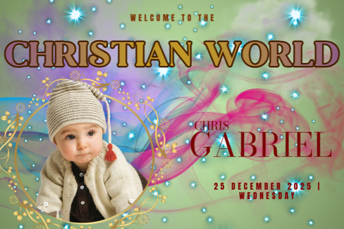 Joyful Welcome To The Christian World Poster Template | PosterMyWall
