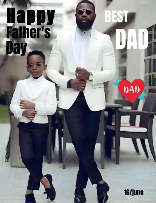 Joyful White Background Pastel Father's Day Template | PosterMyWall