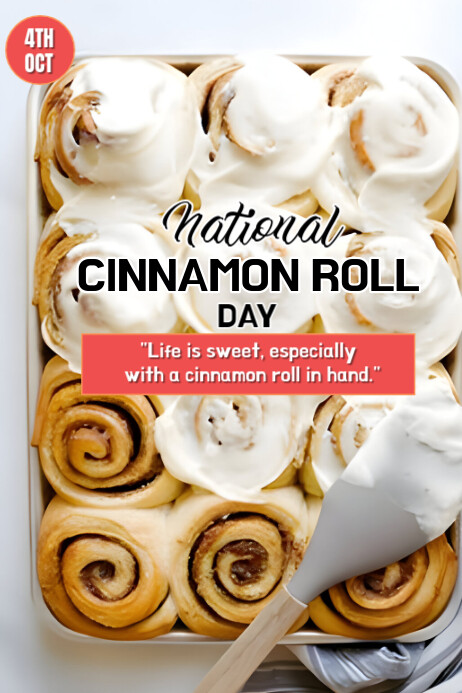 Copy of Joyful White Background Pastel National Cinnamon Day Poster ...