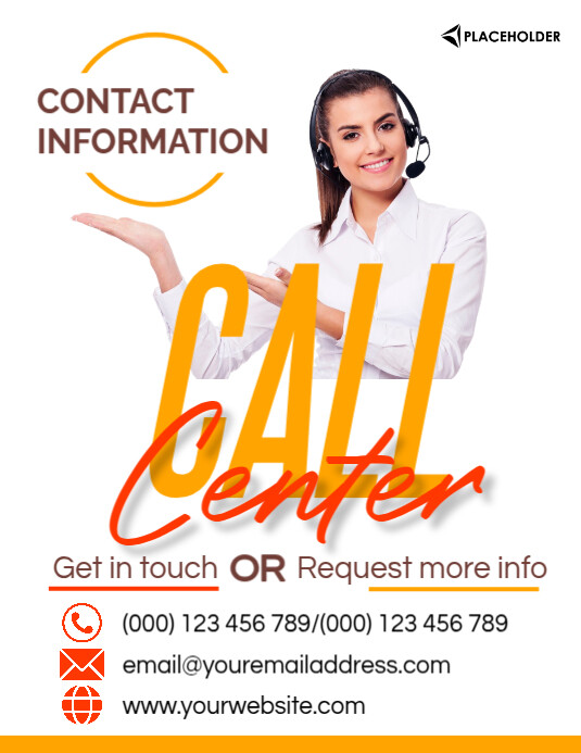 Copy of Joyful White Call Center Flyer (us Letter) | PosterMyWall
