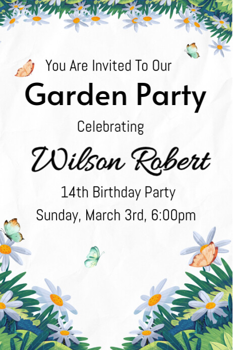 Copy of Joyful White Garden Party Poster | PosterMyWall