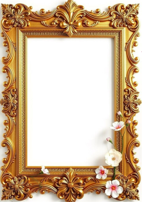 Joyful White Gold Frame A4 Template | PosterMyWall
