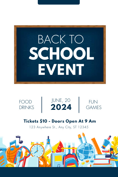 Joyful White Playful School Event Poster Post Template | PosterMyWall