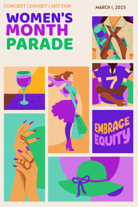 Joyful Women’s Month Parade Poster Template | PosterMyWall