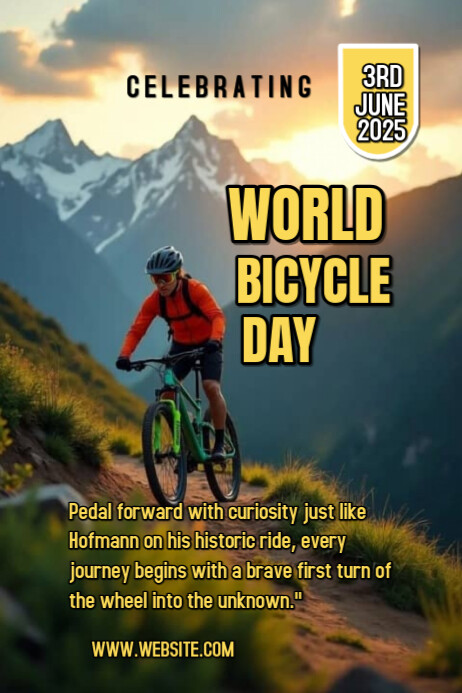 Copy of Joyful World Bicycle Day Poster | PosterMyWall