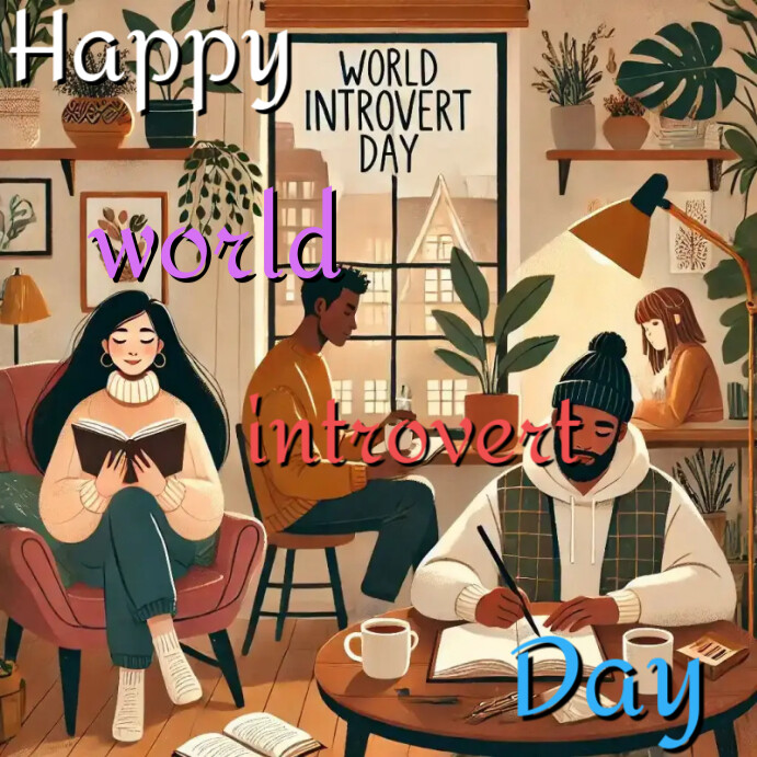 Copy of Joyful World Introvert Day Instagram Post | PosterMyWall
