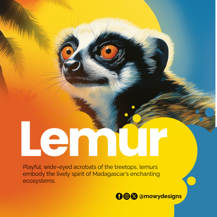 Copy of Joyful World Lemur Day Instagram Post | PosterMyWall