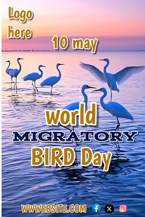 Copy of Joyful World Migratory Bird Day Poster | PosterMyWall