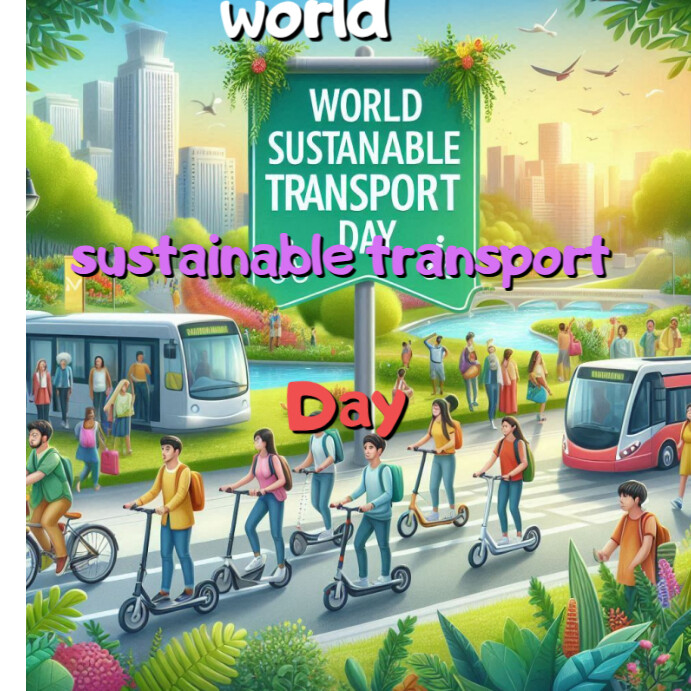 Plantilla de Joyful World Sustainable Transport Day Instagram Post ...