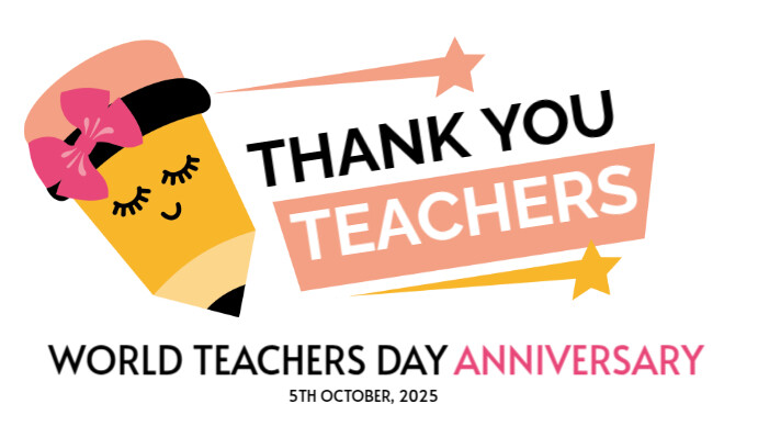 Joyful World Teachers Day Youtube Thumbnail Template | PosterMyWall