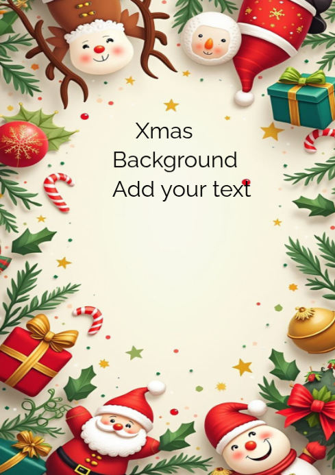 Joyful Xmas Background Template A4 | PosterMyWall