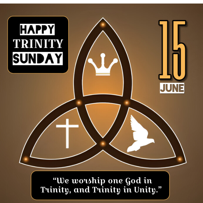 Copy of Joyful Yellow Background Pastel Happy Trinity Sunday Instagram ...