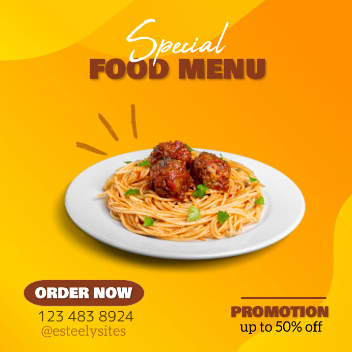 Modèle Joyful Yellow Background Special Food Menu Pr | PosterMyWall