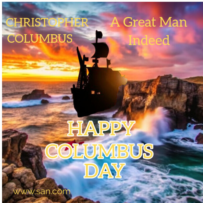 Joyful Yellow gold Columbus day 2024 Instagram Post Template | PosterMyWall