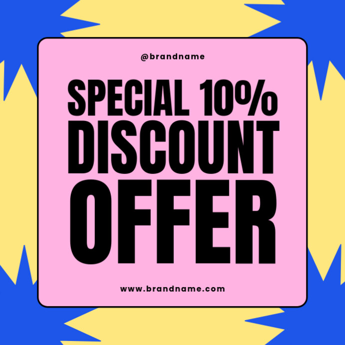 Joyful Yellow Pink Special Discount Offer Promotional Instagram Post ...