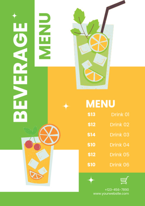 Juice & Drinks Menu Flyer Template | PosterMyWall