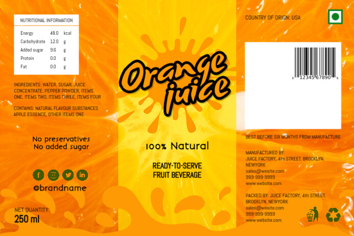 Juice bottle label Template | PosterMyWall
