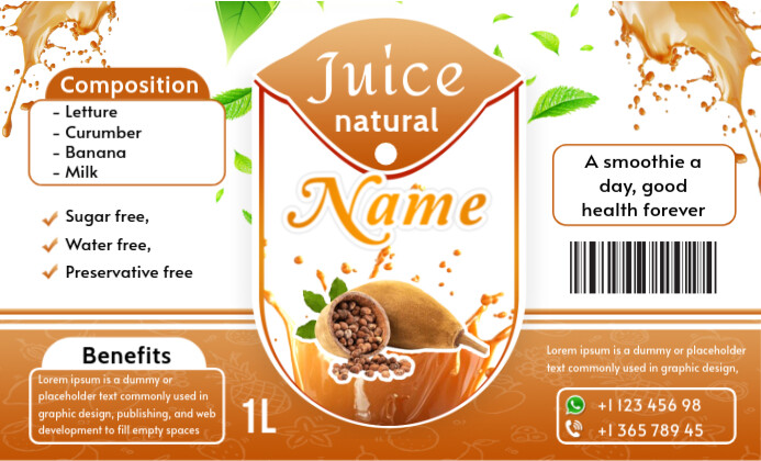 Juice fruit Bottle Label design template | PosterMyWall