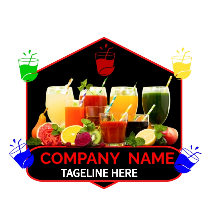juice glass logo fruit and juice logo fruit s Template | PosterMyWall