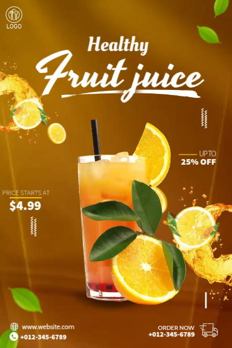 Juice Menu Poster Template | PosterMyWall