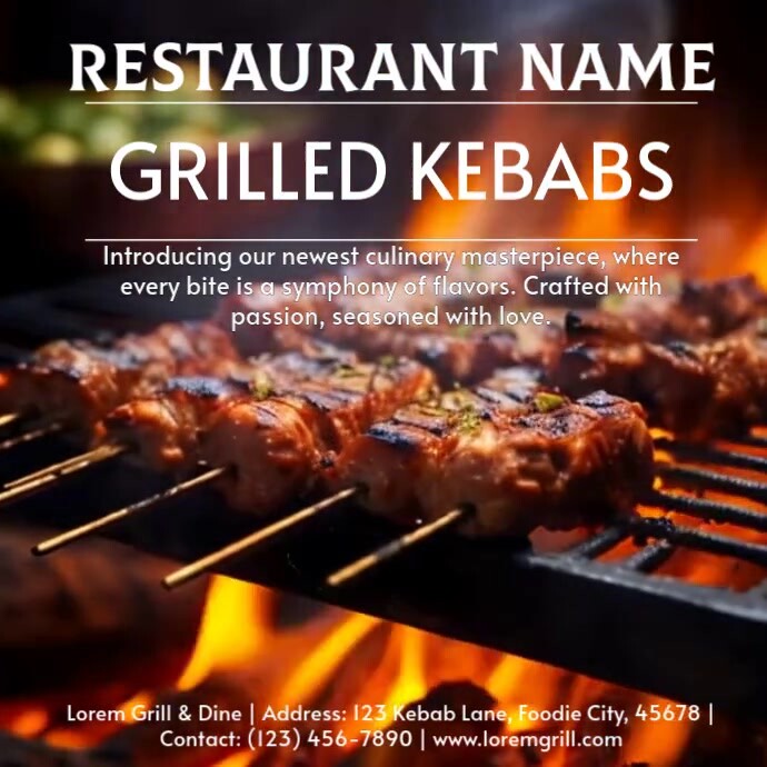 Copy of Juicy Kebab on Grill Instagram Advert Video | PosterMyWall