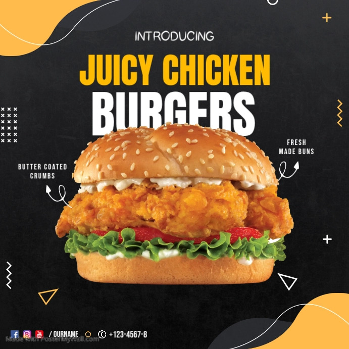 Juicy Spicy Chicken Burgers Zinger | PosterMyWall