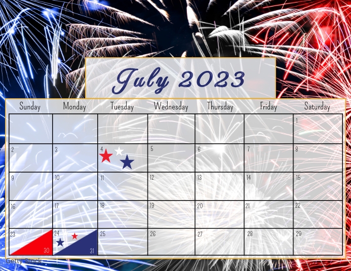 July 2023 Calendar Template | PosterMyWall
