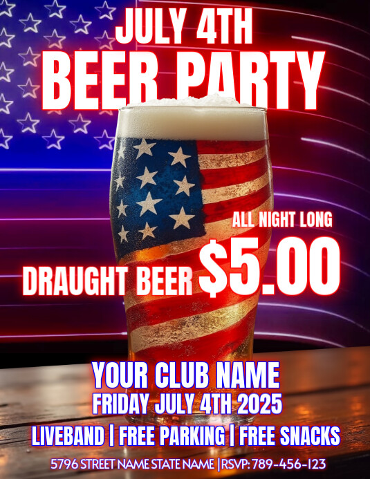 Plantilla de July 4th Beer Party Special Offer Flyer | PosterMyWall