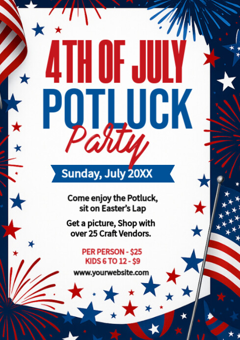 July 4th Party Invitation Template | PosterMyWall