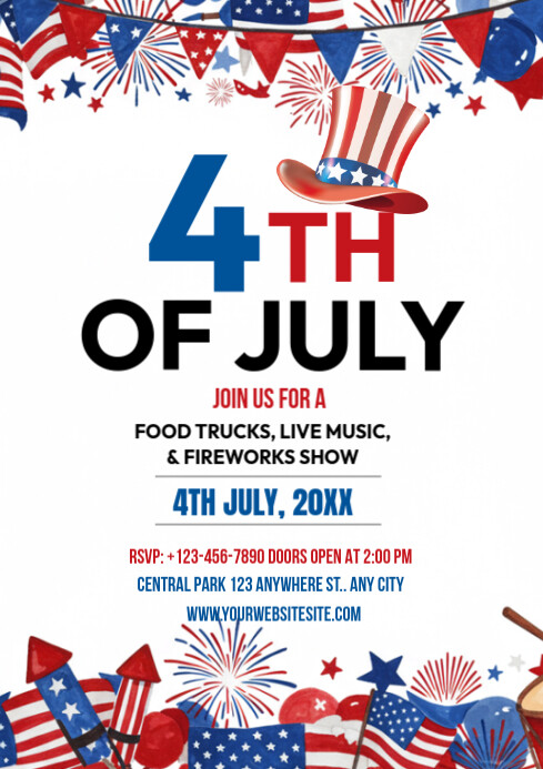 July 4th Party Invitation Template | PosterMyWall