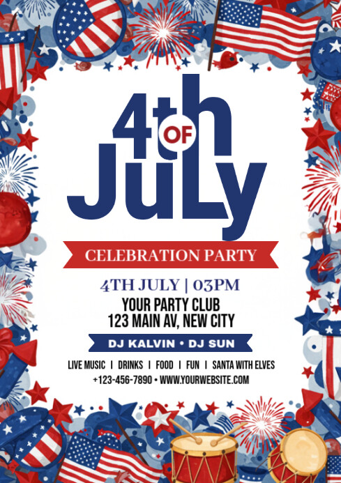July 4th Party Invitation Template | PosterMyWall