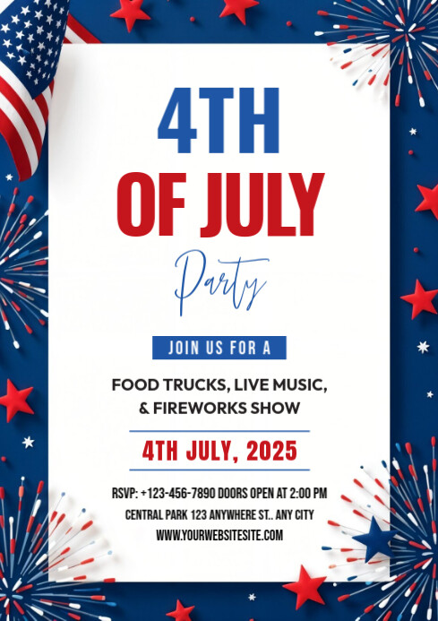 July 4th Party Invitation Template | PosterMyWall