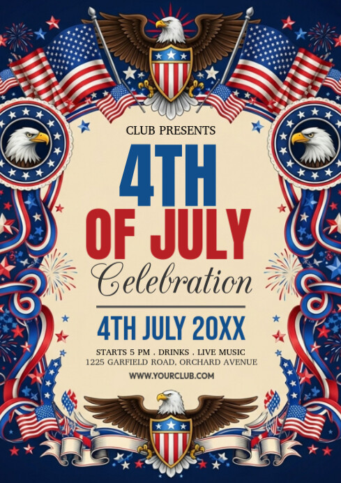 Plantilla de July 4th Party Invitation | PosterMyWall