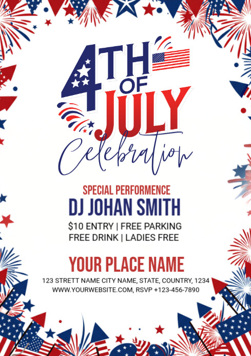 July 4th Party Invitation Template | PosterMyWall