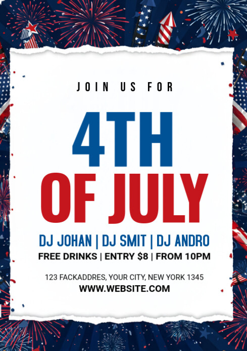 Modèle July 4th Party Invitation | PosterMyWall