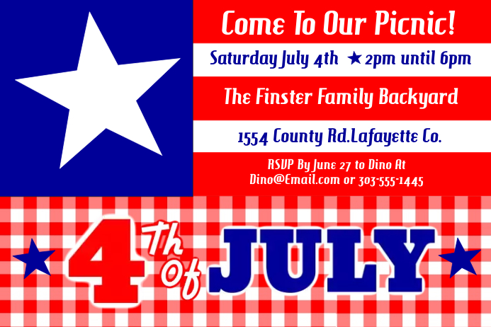July 4th Picnic Template | PosterMyWall