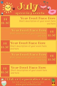 July Upcoming Events Calendar Template | PosterMyWall
