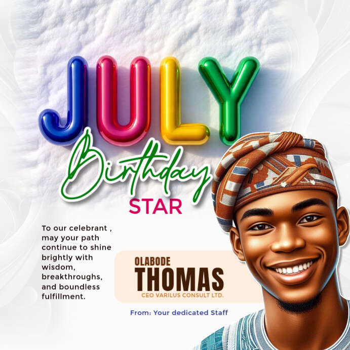 July birthday Template | PosterMyWall