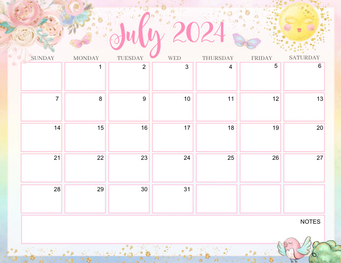 Printable Calendar July 2024