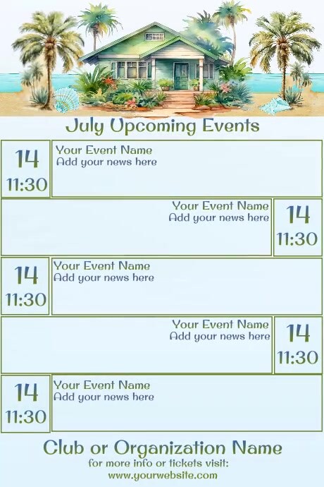 July Calendar by Paula Template | PosterMyWall