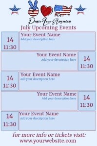 White List-based July Upcoming Events A4 Template | PosterMyWall