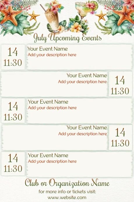 Plantilla de July Calendar by Paula | PosterMyWall