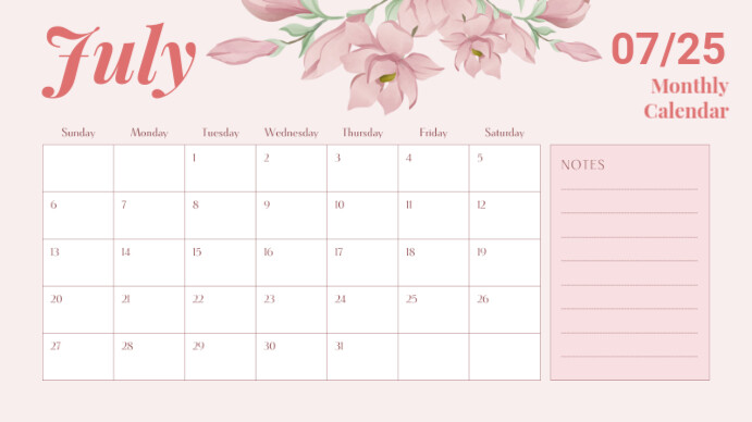 July calendar Template | PosterMyWall