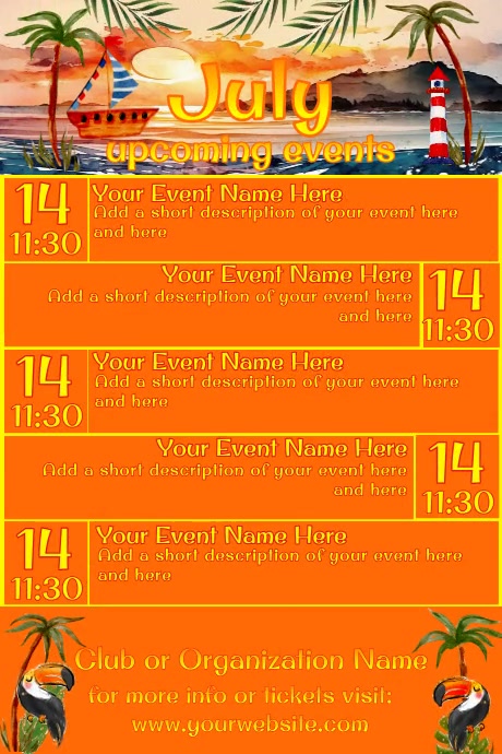 Plantilla de July Calendar by Paula | PosterMyWall